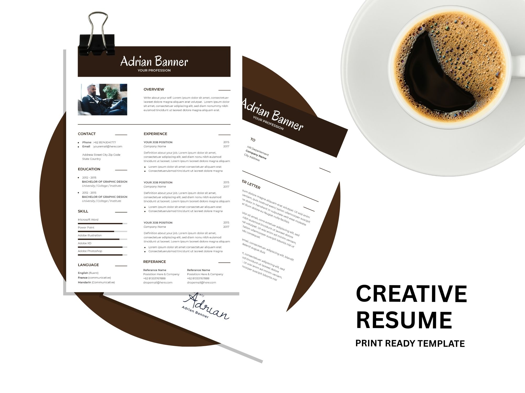 Brown And White Creative Resume Template - Vixbee