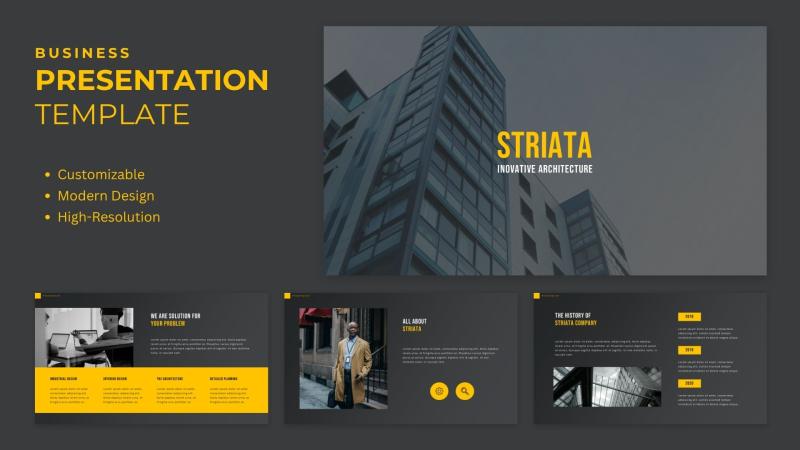 White And Green Modern Presentation Template - Vixbee