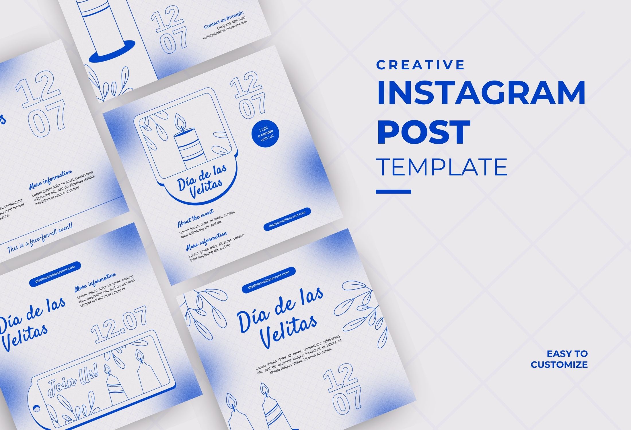 Blue Creative Event Announcement Instagram Post Template - Vixbee