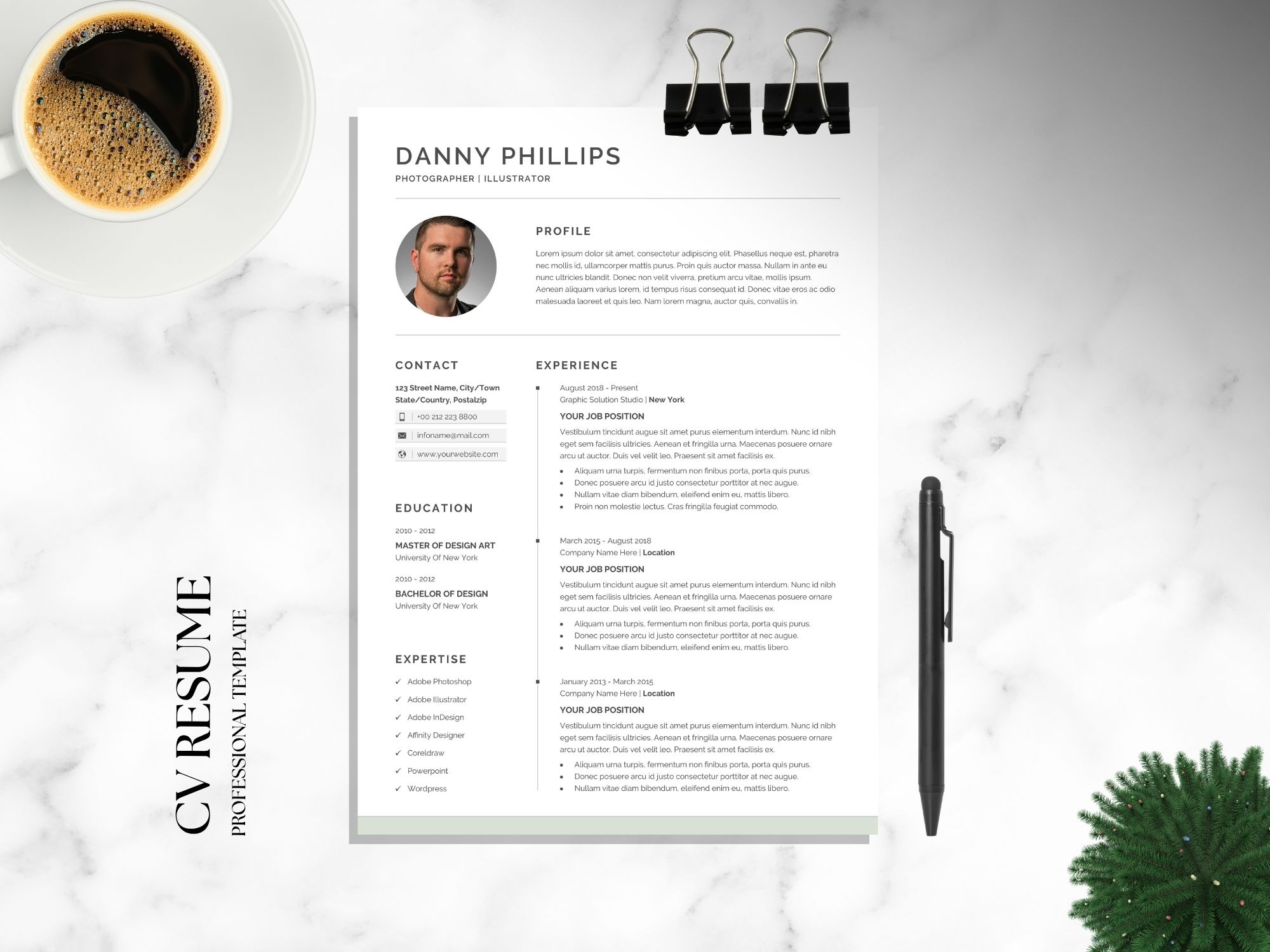 White And Black Professional Resume Template - Vixbee