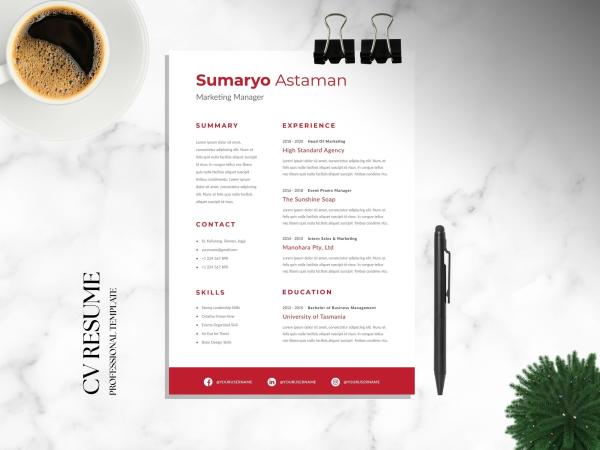 White And Brown Creative Resume Template - Vixbee