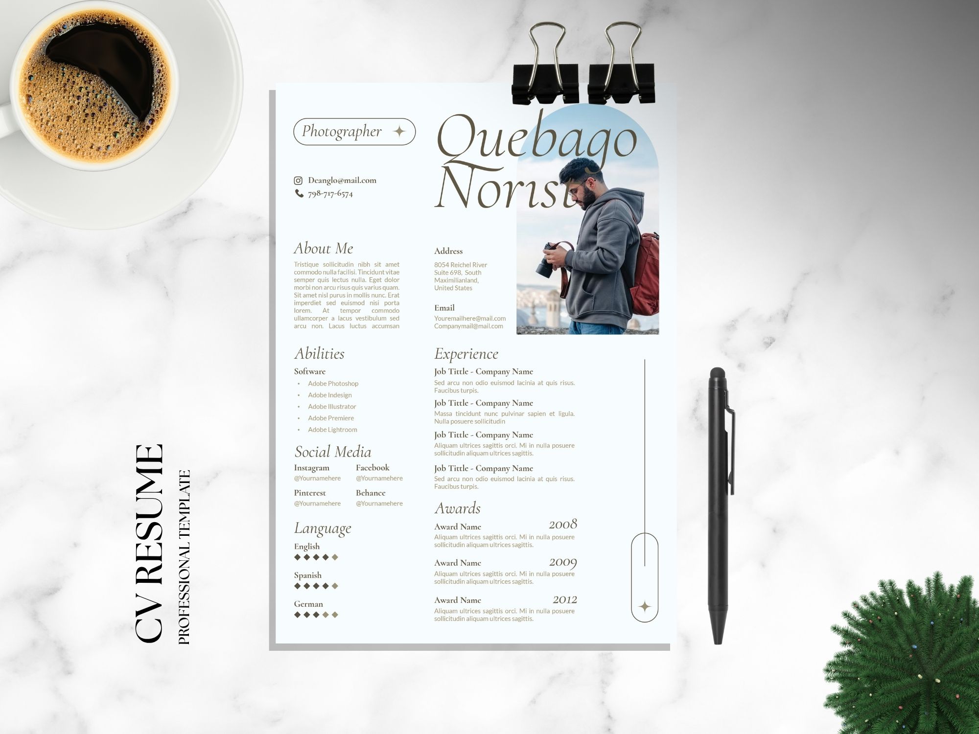 White And Gray Creative Resume Template - Vixbee