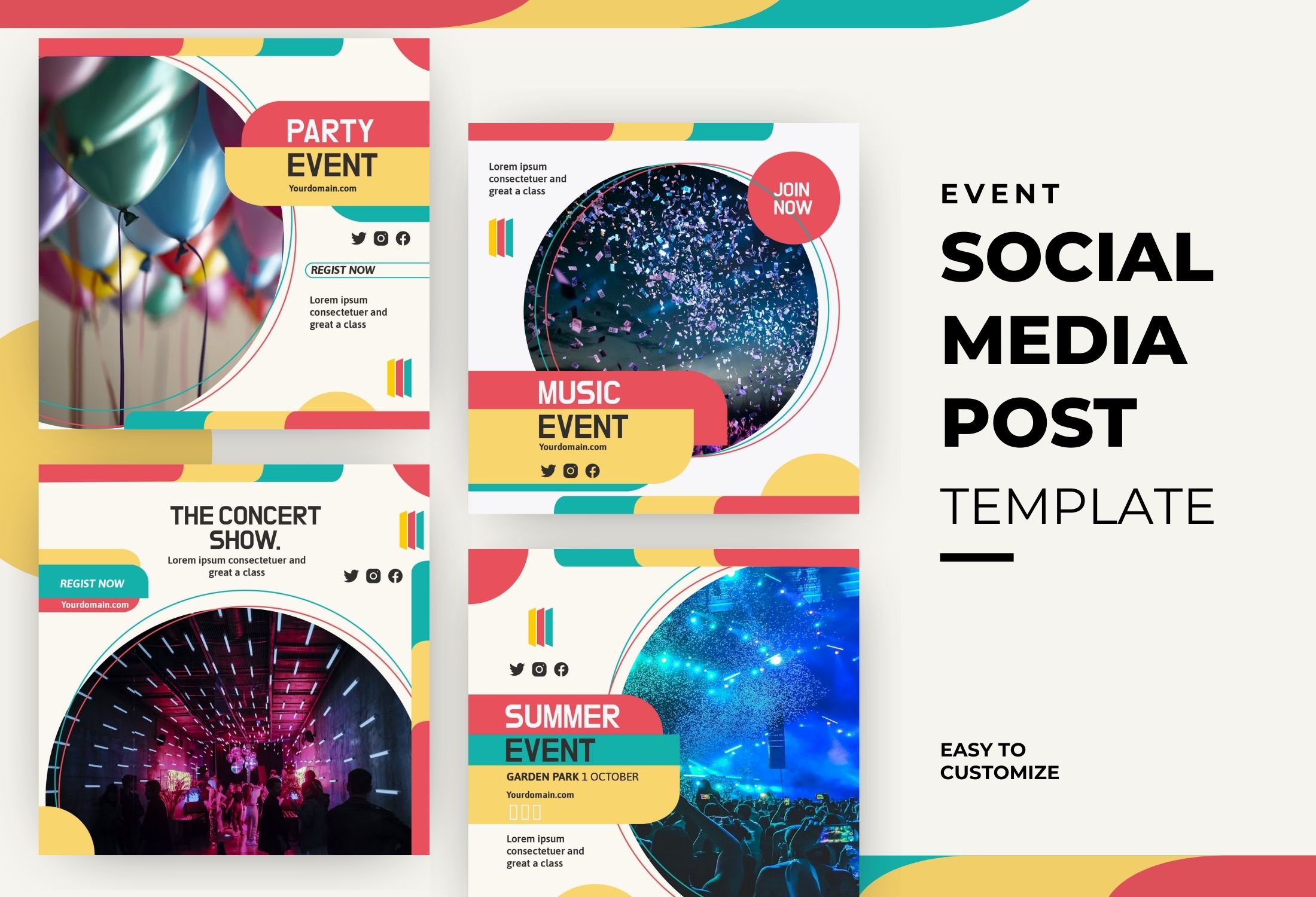 Red And Yellow Modern Event Promotion Instagram Post Template - Vixbee