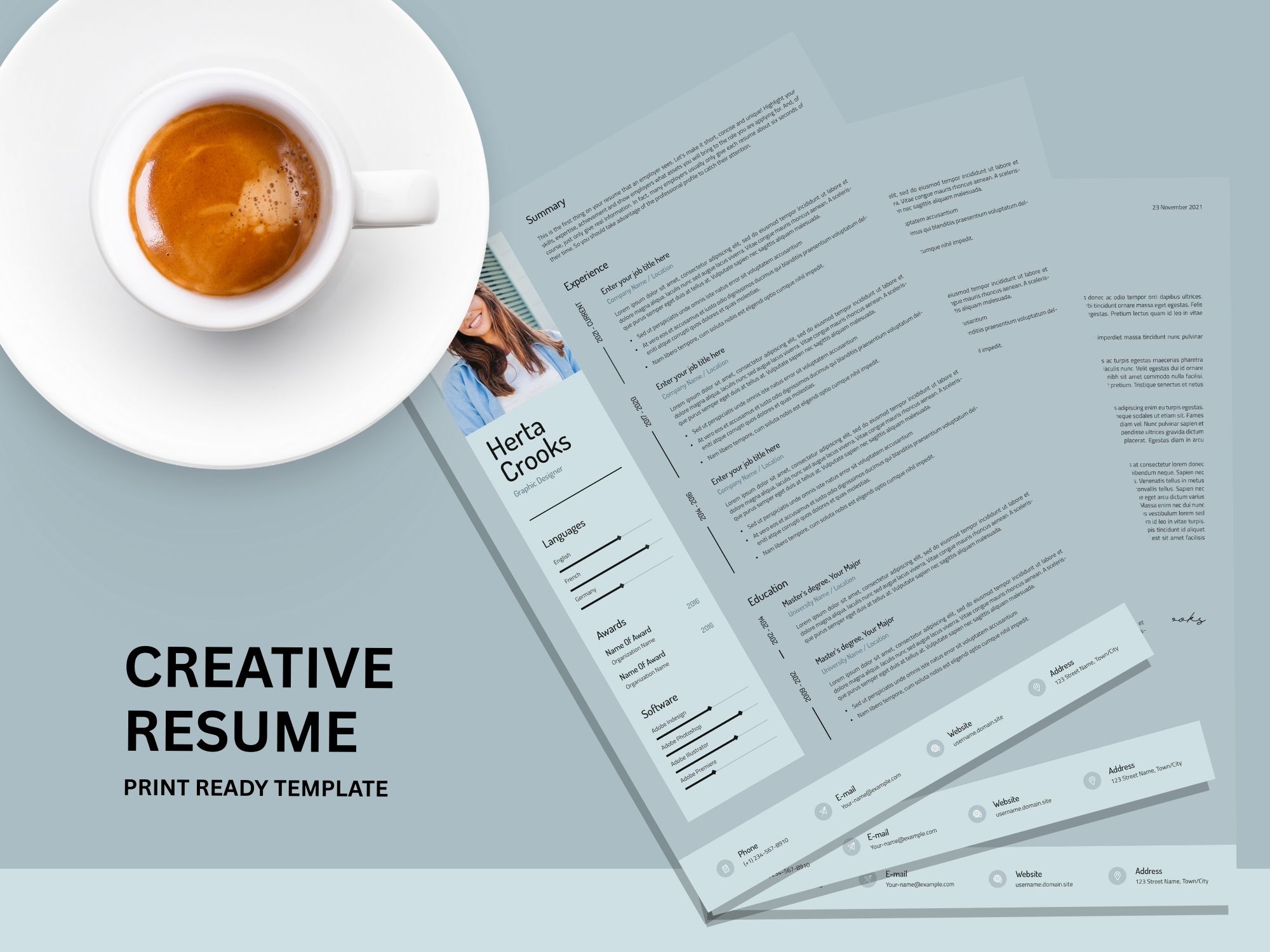 Blue Creative Resume Template - Vixbee
